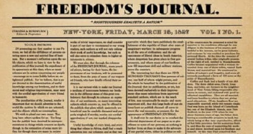 March 16, 1827: Freedom's Journal Established - Zinn Education Project