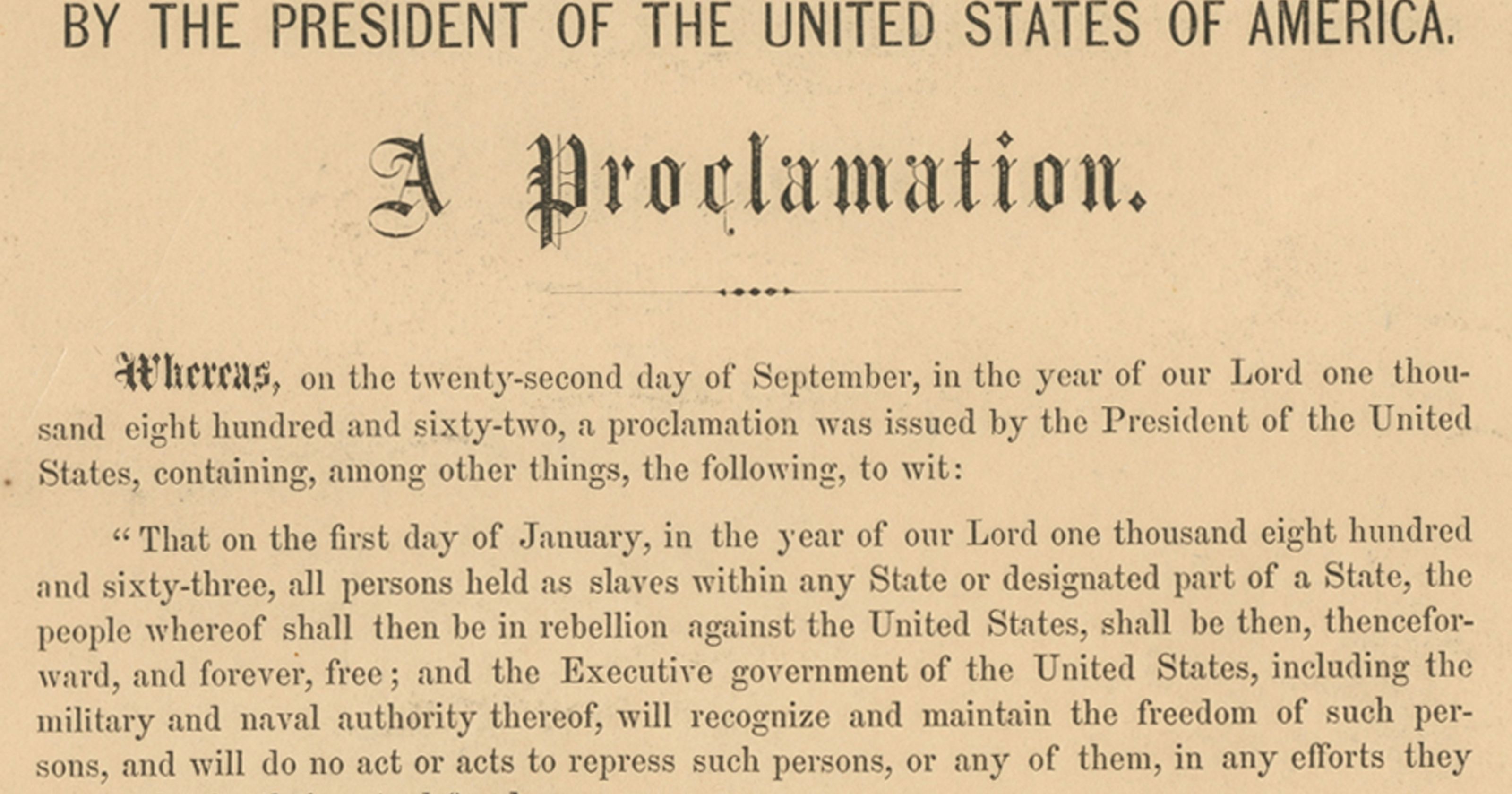 Jan. 1, 1863: Emancipation Proclamation - Zinn Education Project