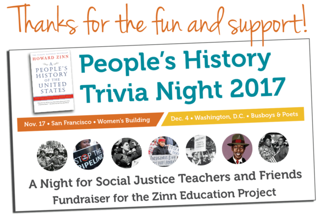 People's History Trivia a Roaring Success - Zinn Education Project