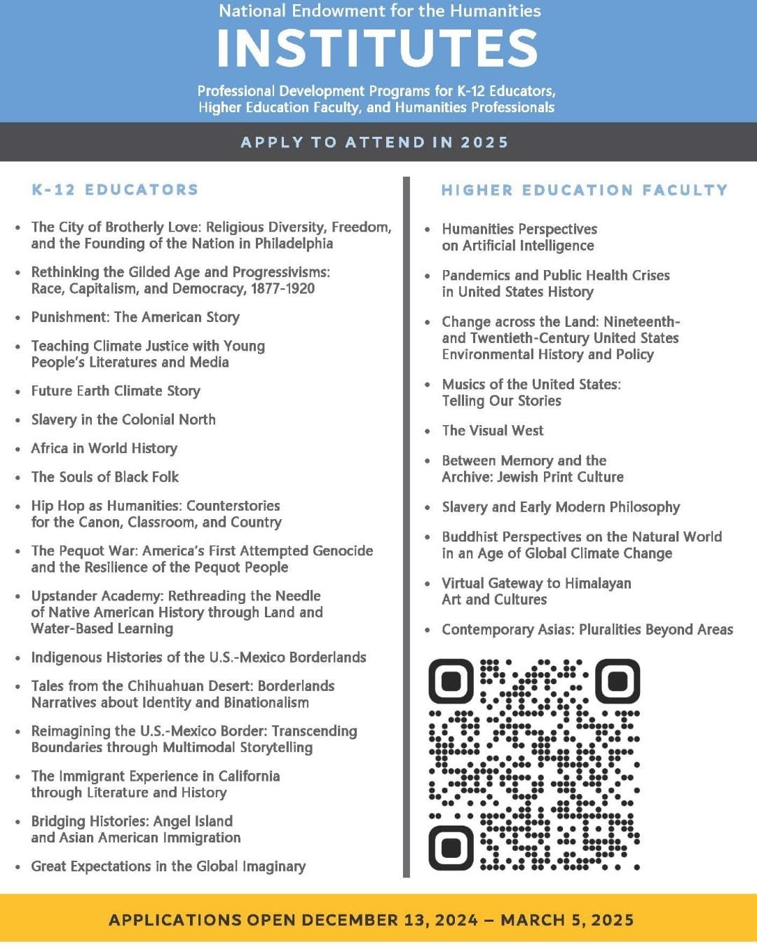 Apply Now for NEH Summer Institutes 2025 - Zinn Education Project
