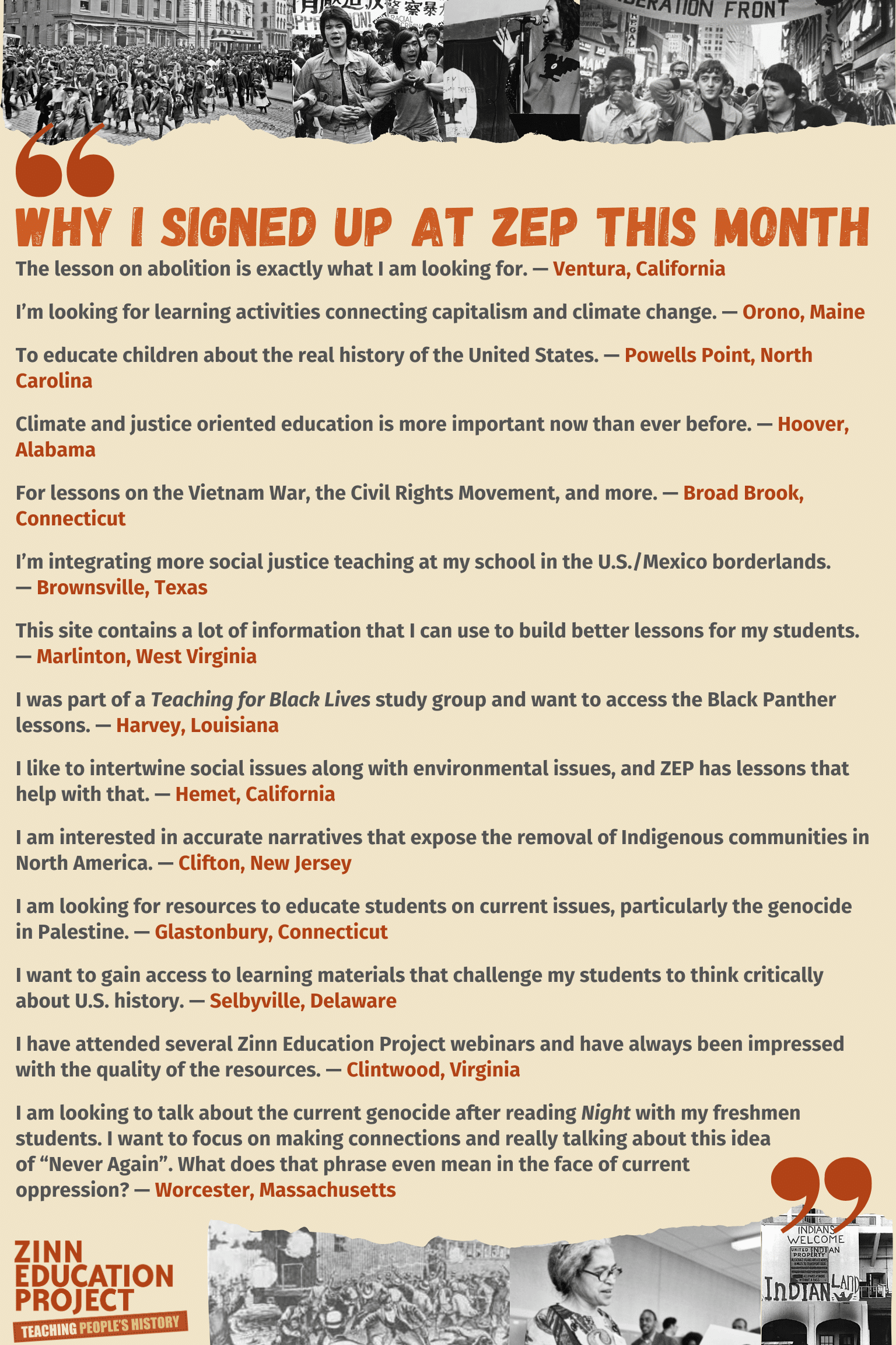 Why I Registered - Zinn Education Project