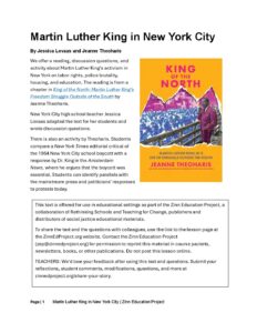 Martin Luther King in NYC - Zinn Education Project